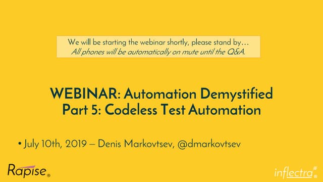 Codeless Test Automation A Webinar Presentation Pptx