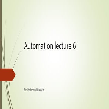 Automation lecture 6 | PPTX | Science