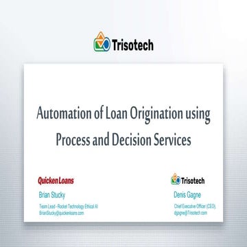 Automation of Loan Origination using Process and Decision Services | PPTX