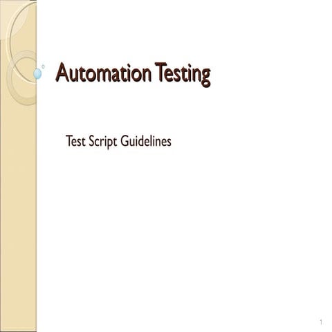 Automation Test Scripting Guidelines Ppt