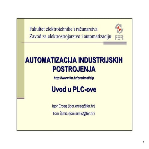 Automatizacija industrijskih postrojenja | PDF