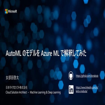 AutoML & InterpretML (2019/11/27 Deep Learning Lab 講演資料) | PPT