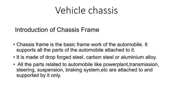 Two wheeler and its chassis | PPT