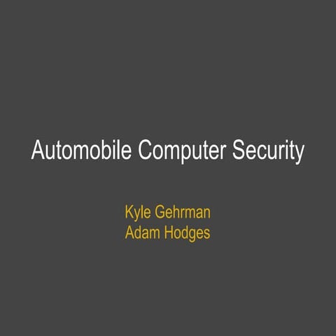 Automobile Computer Security.ppt