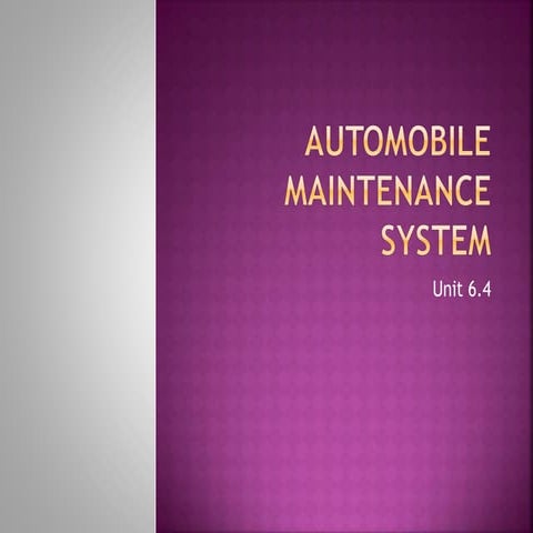Service and Maintenance of Vehicle | PPTX