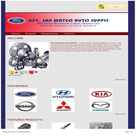 Automobile parts and supplies apt san mateo auto supply | PDF