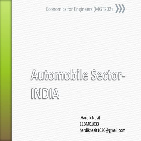 Automobile sector | PPTX | Automotive Industry | Industries