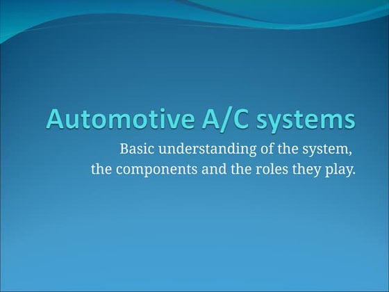 Automotive Air Conditioning systems | PPTX
