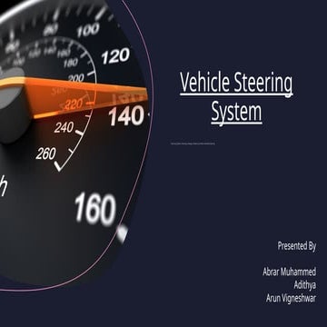 Automotive steering system ppt in steering system | PPT