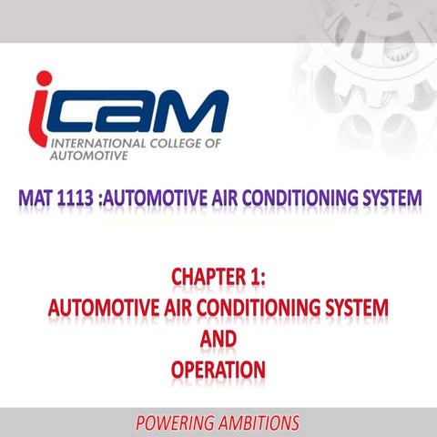 Automotive air conditioning system chapter 1 | PDF