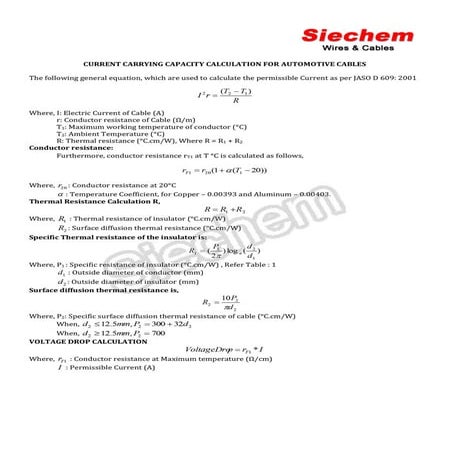 Cable Size Calculation For Automative Cables By Rohit Damodaran | PDF ...