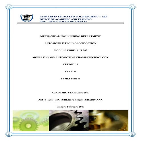 Automotive chassis technology | PDF