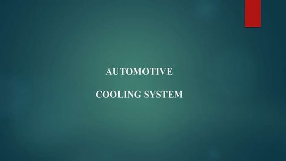 Engine Cooling system | PPTX