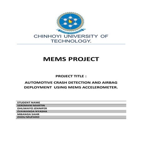 Automotive Crash Detection And Airbag Deployment Using Mems Accelerometer1 Docx