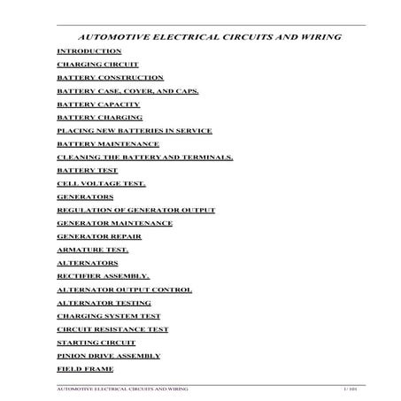 Automotive electrical circuits and wiring book | PDF