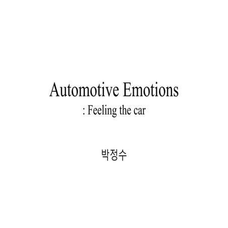 Automotive emotions | PDF