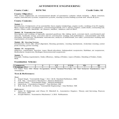 Automotive engineering | DOCX