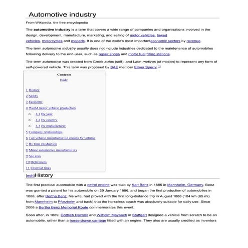 Automotive industry | PDF