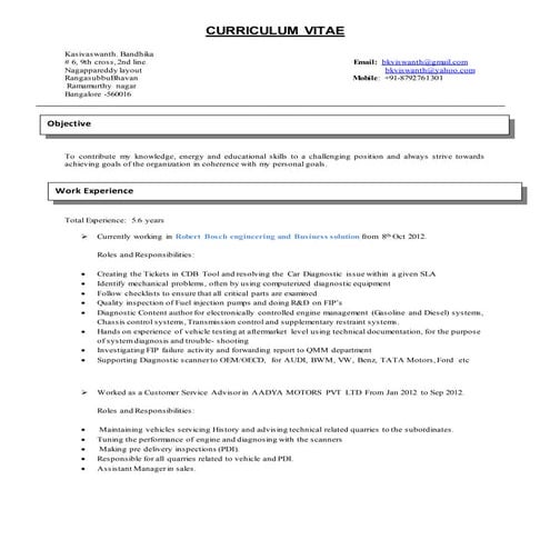 Automotive resume | PDF