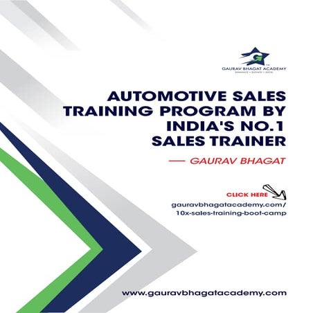 AUTOMOTIVE SALES TRAINING | Sales Training | PDF