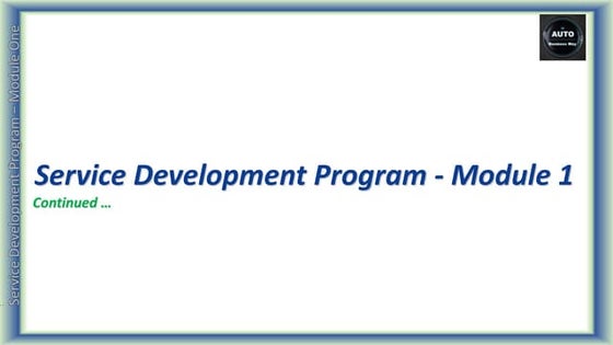 Automotive service development program part 06 - module 1 | PPTX ...
