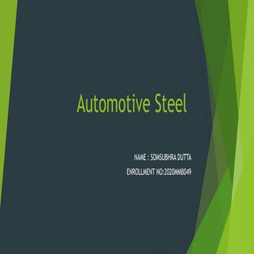 Automotive Steel- alternative materials. | PPT