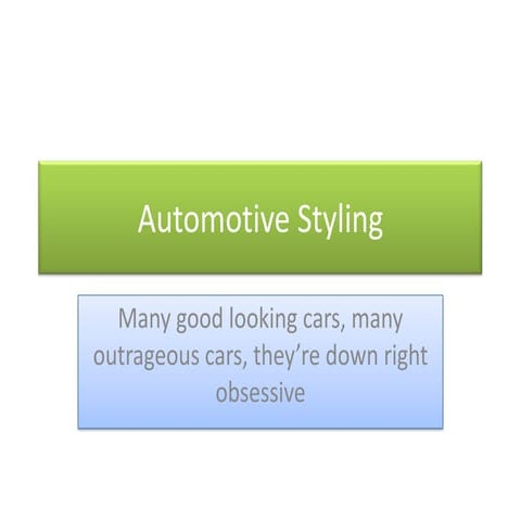 Automotive styling | PPTX