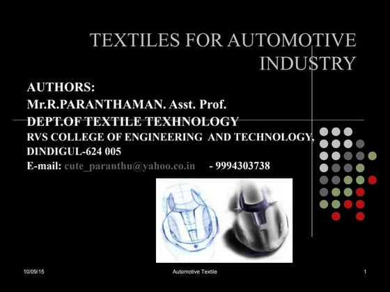 Textiles in automobile | PPTX