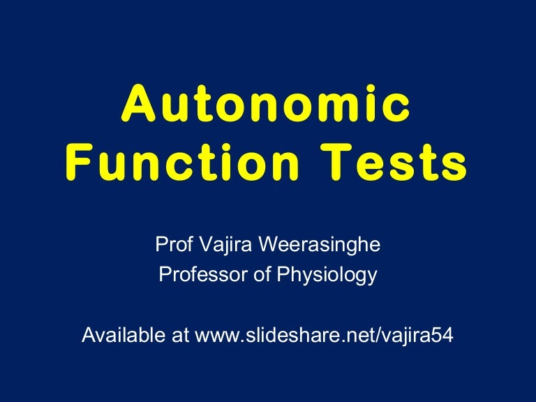 Autonomic function tests