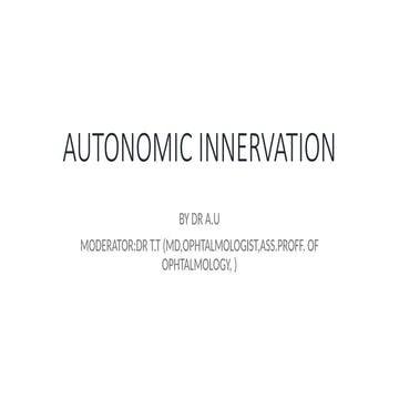 AUTONOMIC INNERVATION, sympathetic and parasympathetic innervation of ...