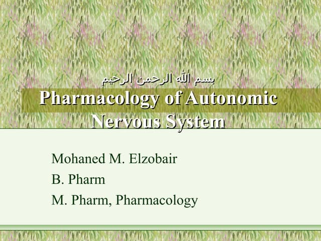 PHARMACOLOGY OF DRUGS ACTING ON PERIPHERAL NERVOUS SYSTEM.pdf