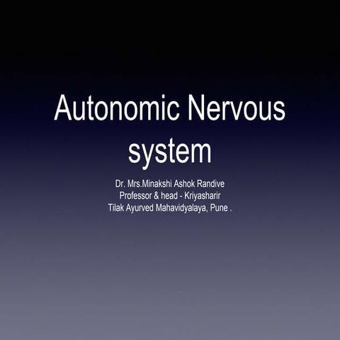 Autonomic nervous system | PPTX