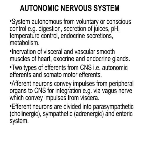 Autonomic nervous system presentation | PPT | Brain and Nervous System ...