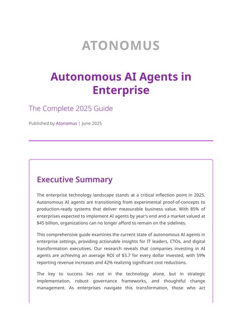 Agentic AI: The 2025 Next-Gen Automation Guide | PPTX