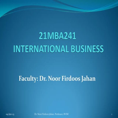 Introduction to International Business | PDF