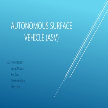 Autonomous surface vehicle (asv) | PPTX