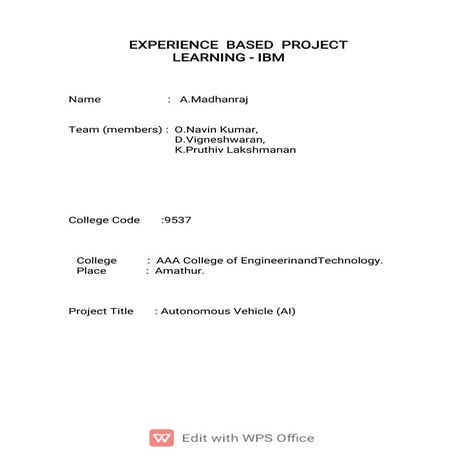 Automatic vehicle to develop artificial intelligent | PDF