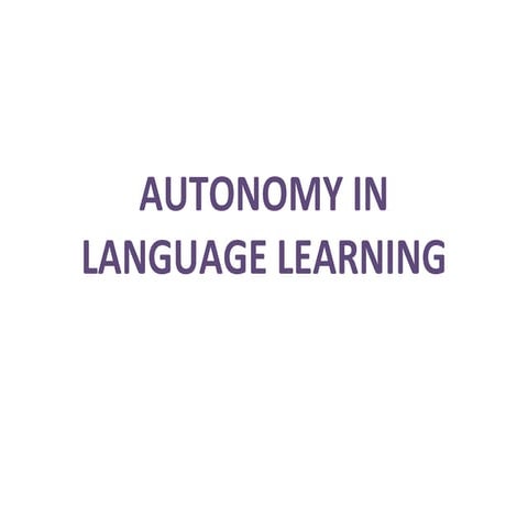 Autonomy in language learning | PPT