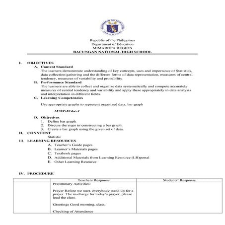 Detailed Lesson Plan on Graphs Grade 7 Math | DOCX