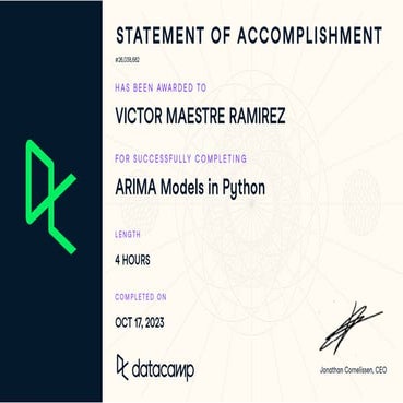 Autoregressive Integrated Moving Average (ARIMA) Models in Python | PPT
