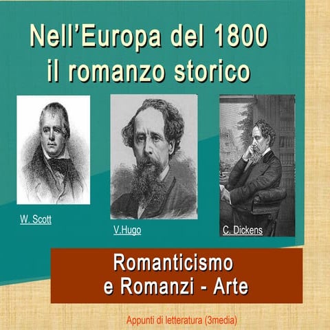Autori del 1800 romanzo storico-scott-hugo-dickens | PPT