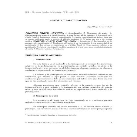 ENJ-300 La Autoría y Participación | PPT
