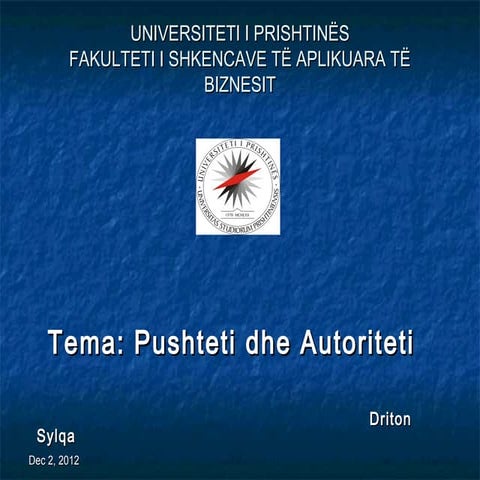 Autoriteti dhe pushteti ligj 8 Mr.Driton Sylqa | PPT