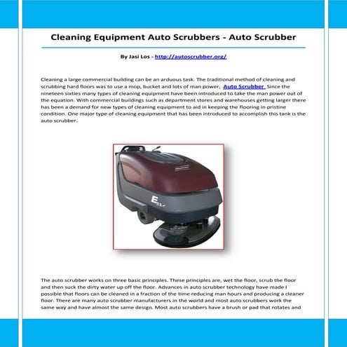 Auto scrubber | PDF