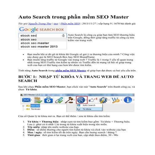 Auto search trong phần mềm seo master | DOCX