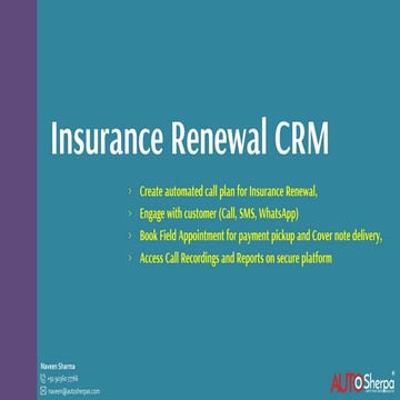 CRM for Insurance Renewals | PDF