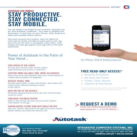 Autotask Live Mobile | PDF | Operating Systems | Computer Software and Applications