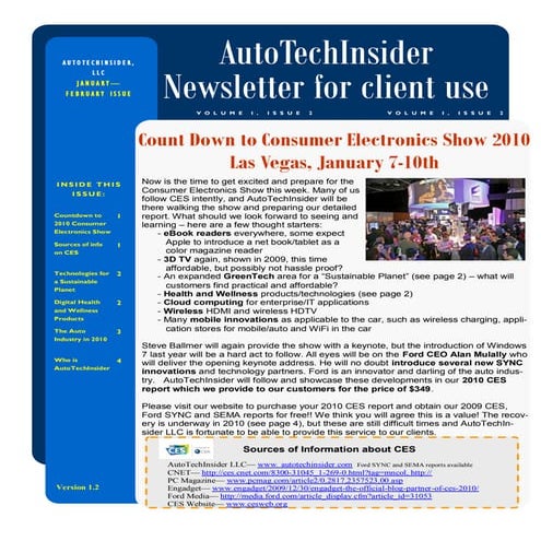 Autotechinsider January Newsletter V1.2 | PDF | Automotive Industry ...