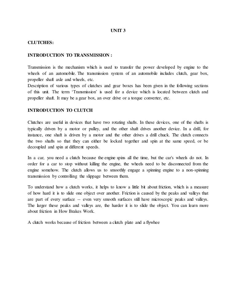 Automobile Lecture notes