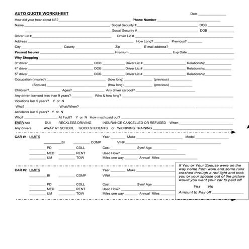 Auto Worksheet 1 | PDF